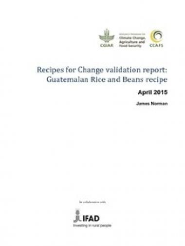 Recipes for Change validation report: Guatemalan Rice and Beans recipe
